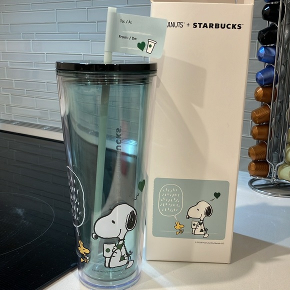 Starbucks | Accessories | Starbucks Peanuts Love Snoopy Plastic Cold ...